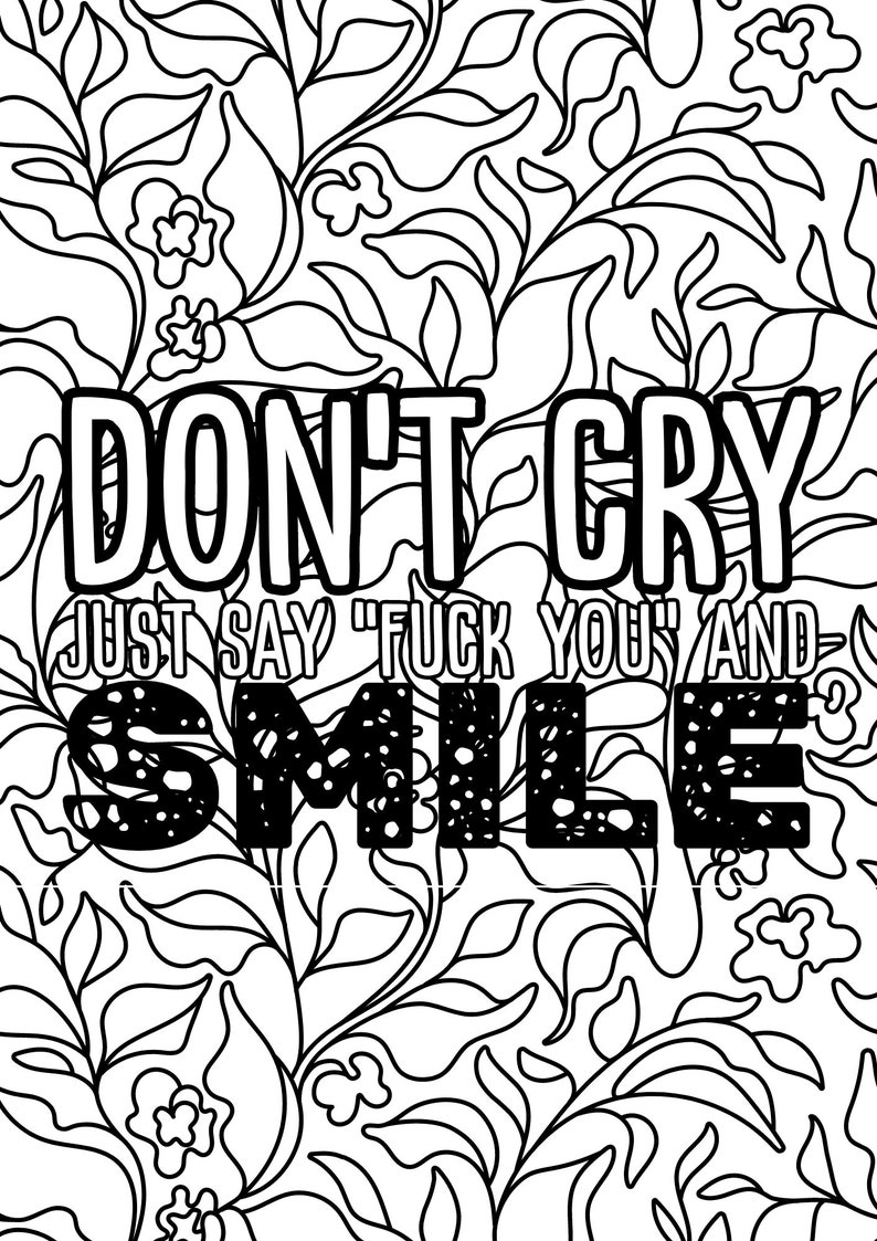 Cheeky Slogan Adult Colouring Page - Etsy
