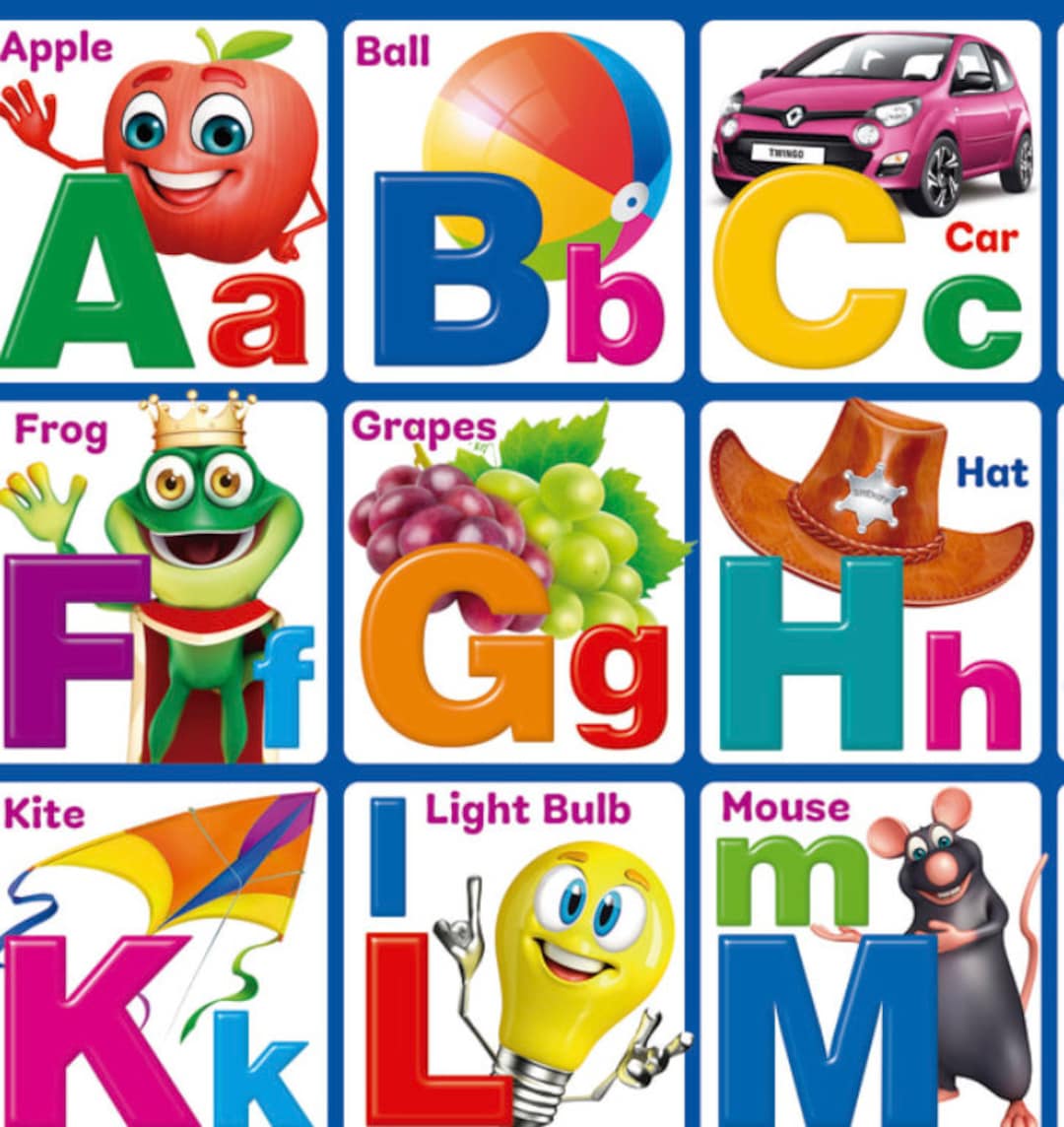 Colorful ABCD Alphabet and English Words, Shapes and Objects - Etsy