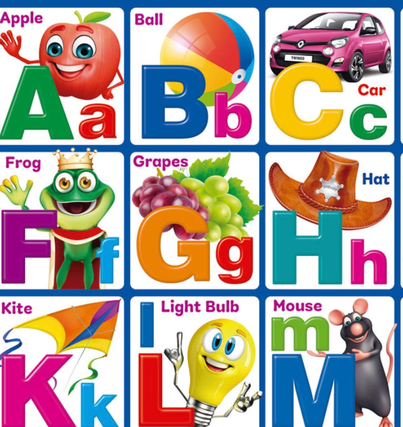 Colorful ABCD Alphabet and English Words, Shapes and Objects - Etsy
