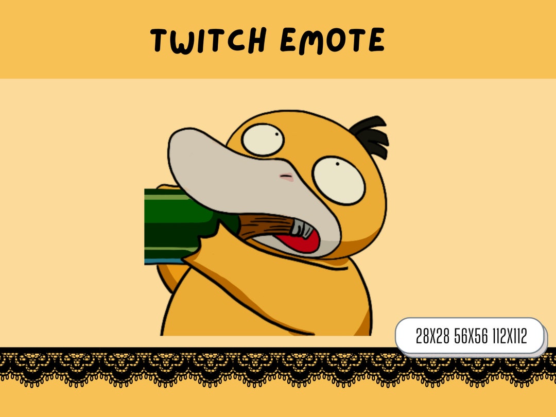 Psyduck Chug Emote Drinking Emote Drunk Emote Twitch - Etsy