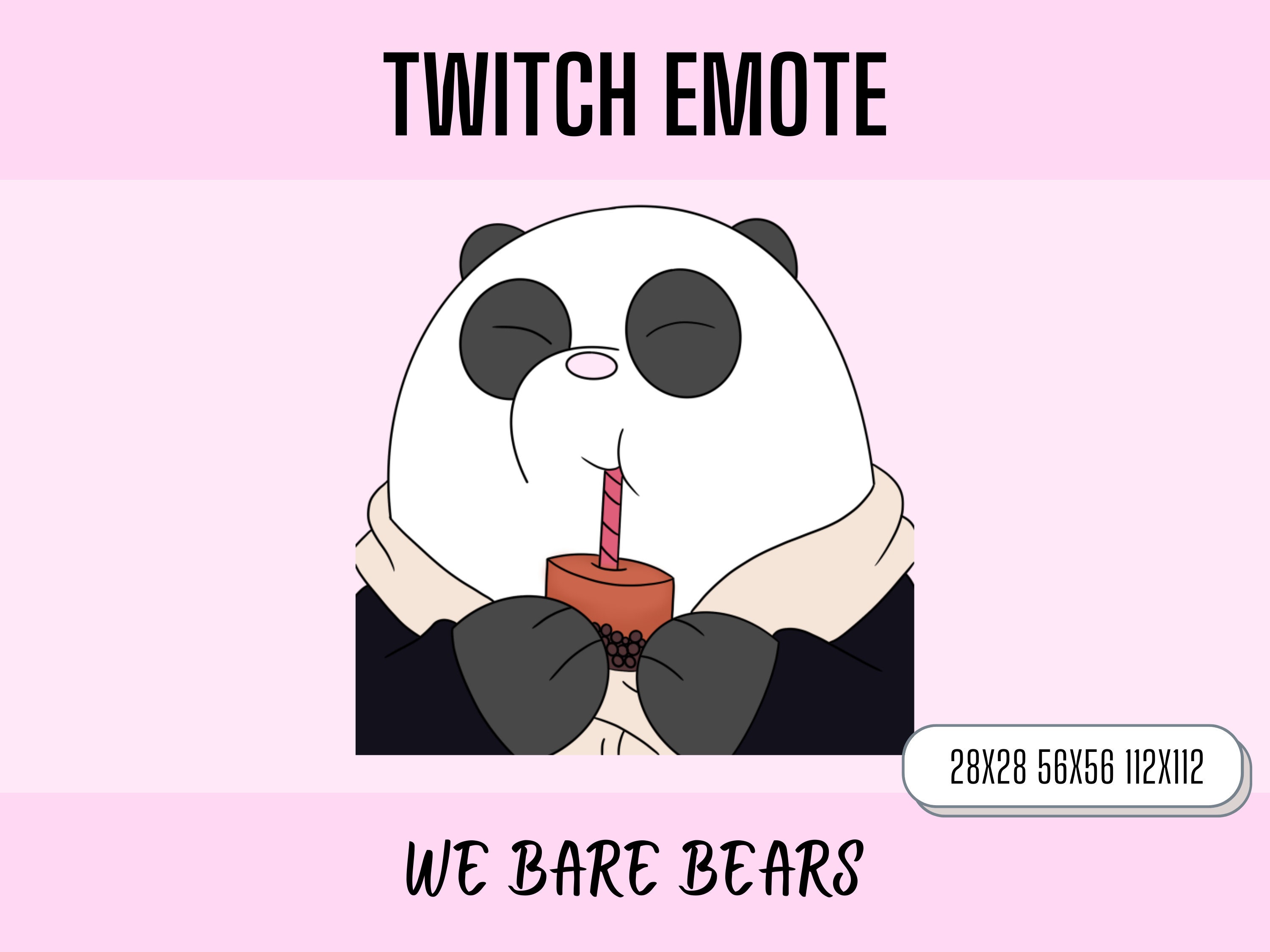 Panda Bear Sip Emote Sip Emote Boba Emote Twitch Emote - Etsy