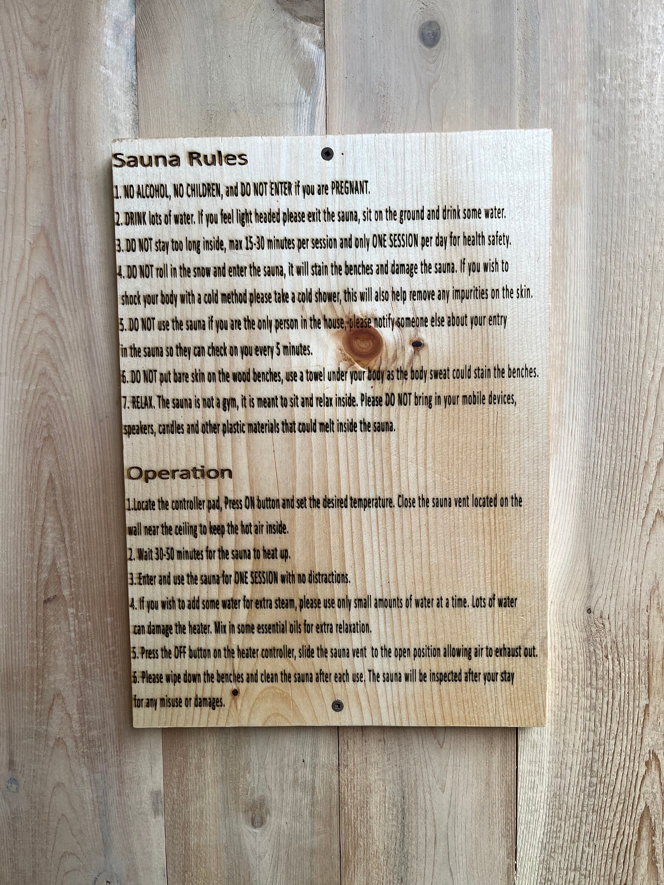 Sauna Rules And Regulations