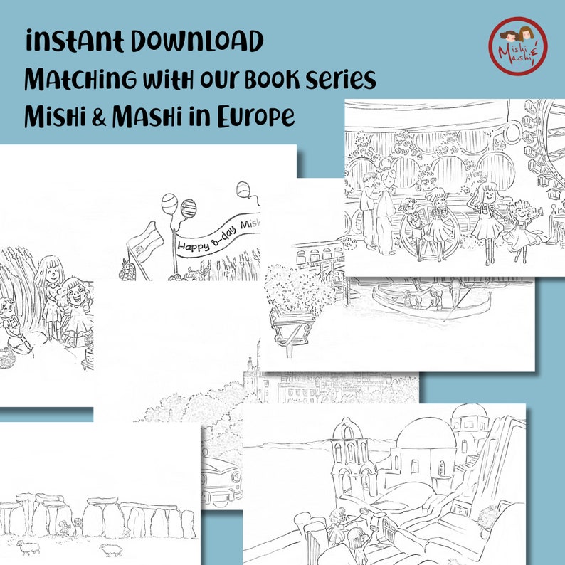 BUNDLE of 7 Colouring Pages From Mishi & Mashi Book Series - Mishi and ...