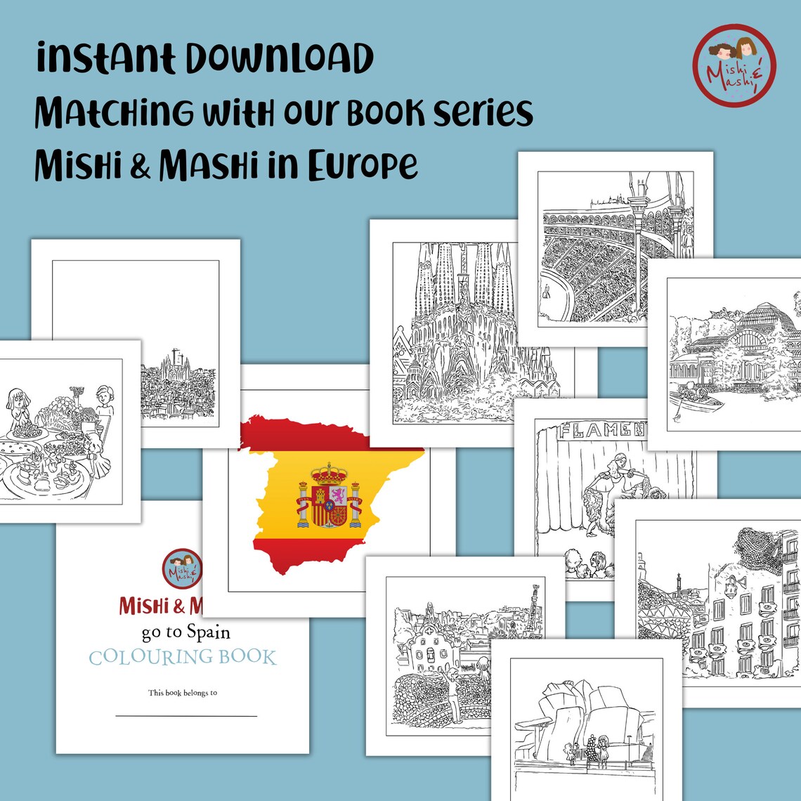 SPAIN Colouring Book From Mishi & Mashi Book Series - Mishi and Mashi ...
