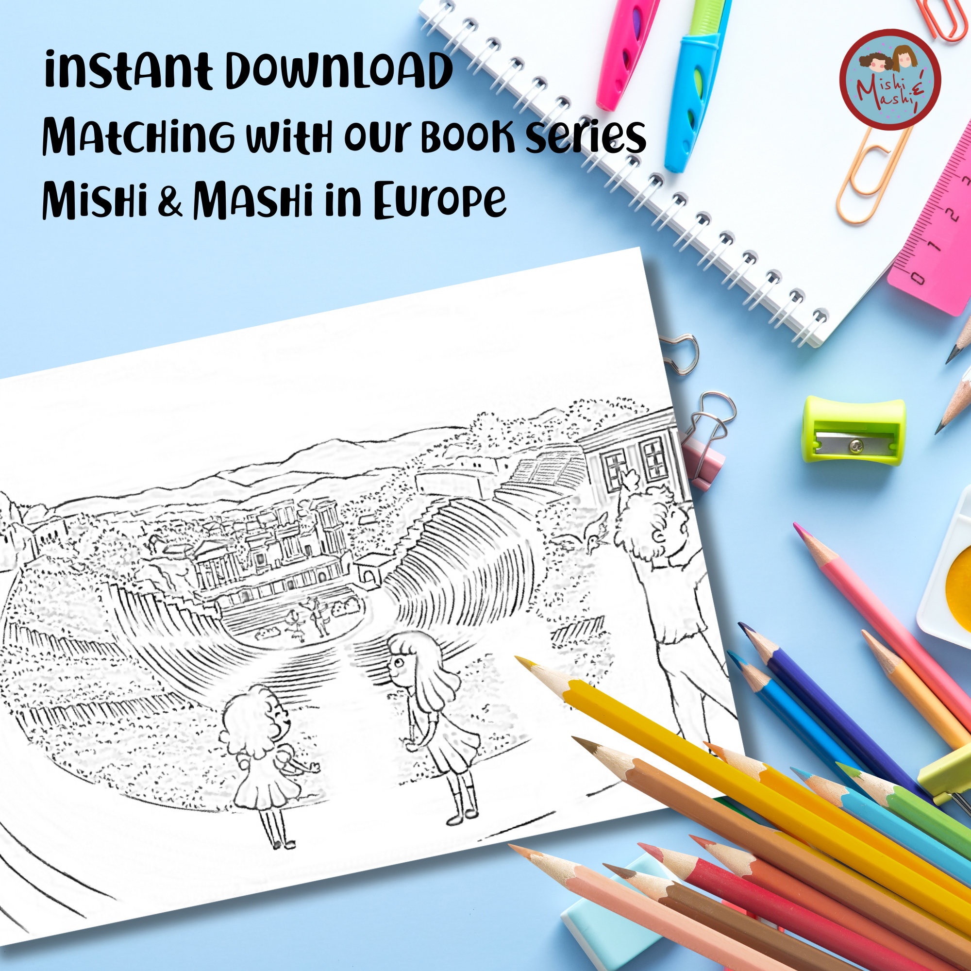 BULGARIA Colouring Page From Mishi & Mashi Book Series Mishi - Etsy