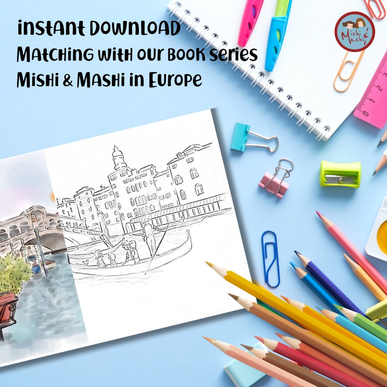ITALY Colouring Page From Mishi & Mashi Book Series - Mishi and Mashi ...