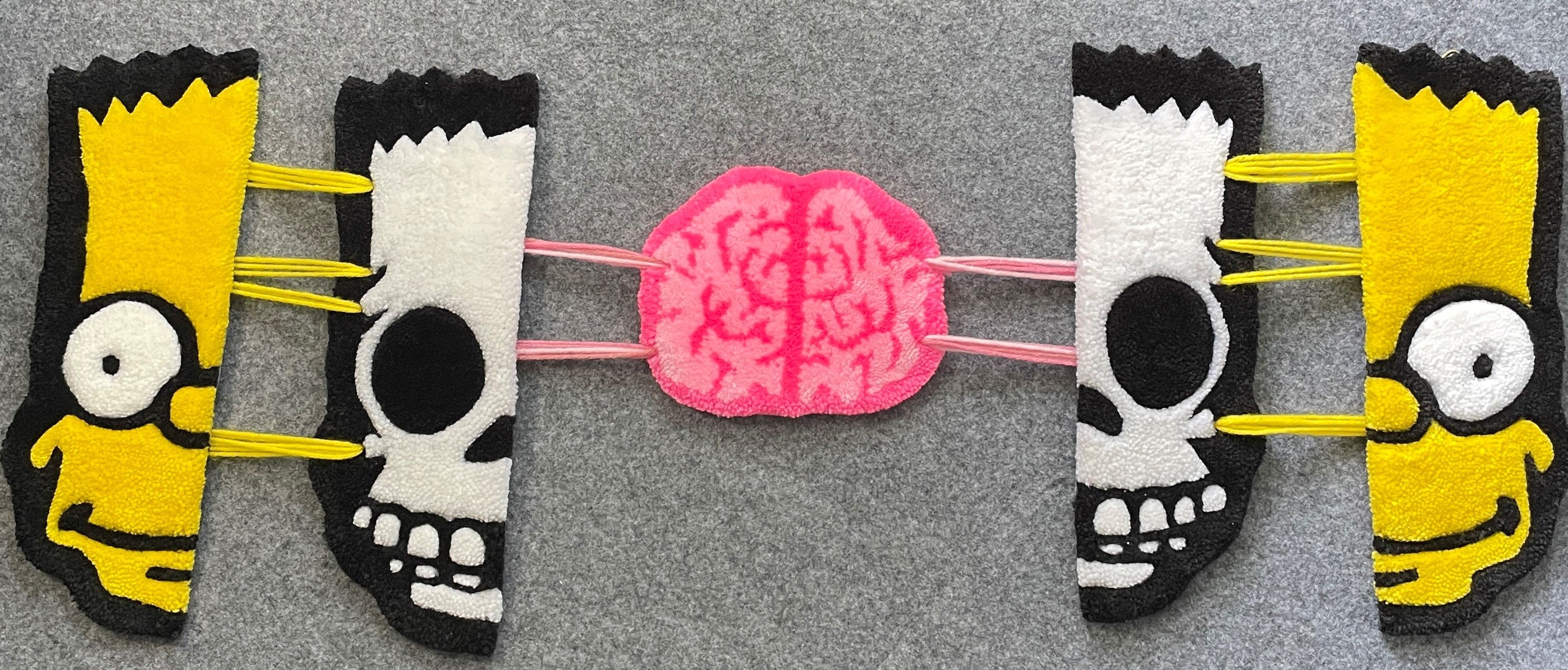 Bart Simpson Anatomy Wall Hanging Tufted Rug, Unique Pop Culture Decor ...