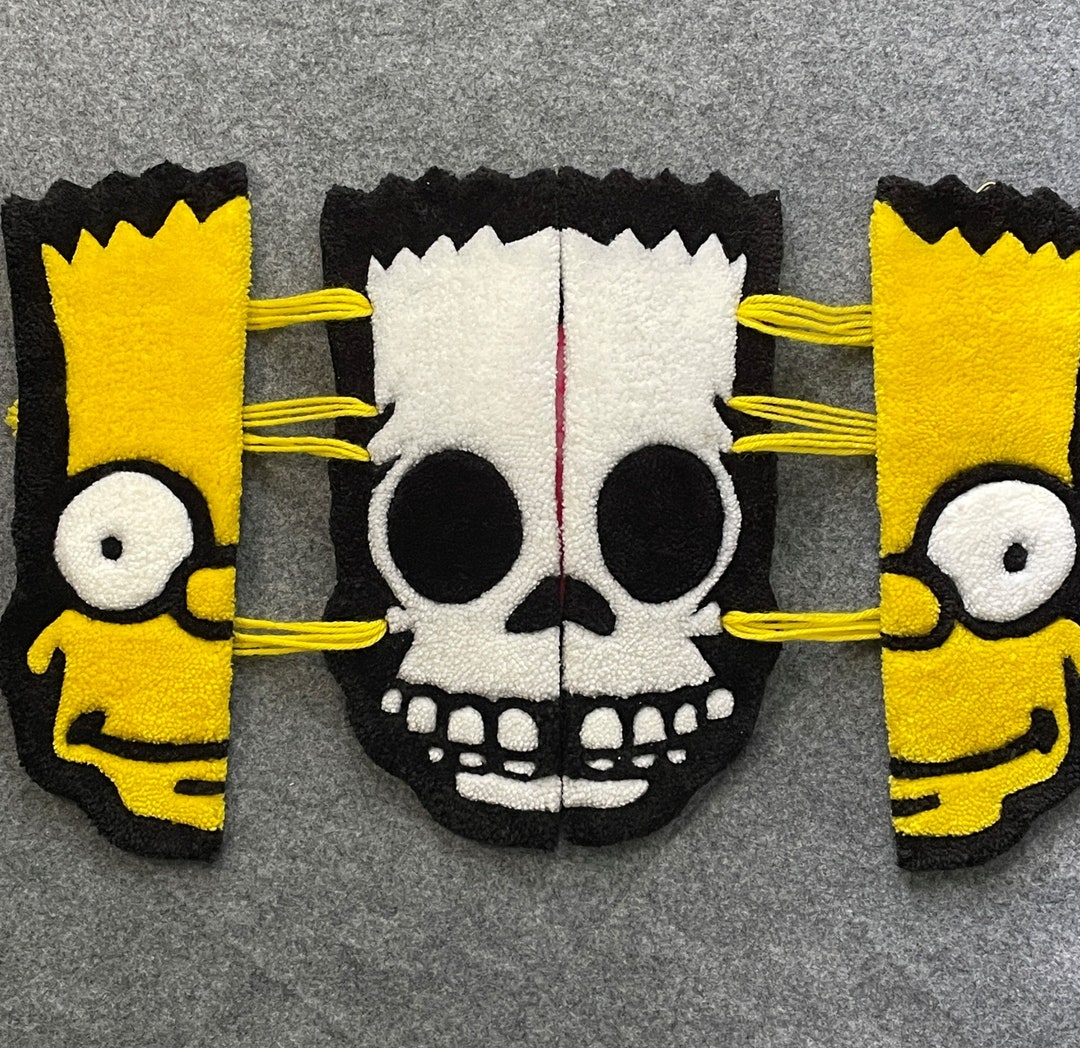 Bart Simpson Anatomy Wall Hanging Tufted Rug, Unique Pop Culture Decor ...