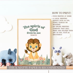 Safari Animal Nursery Prints: Christian Bible Verse Art (set of 3 ...