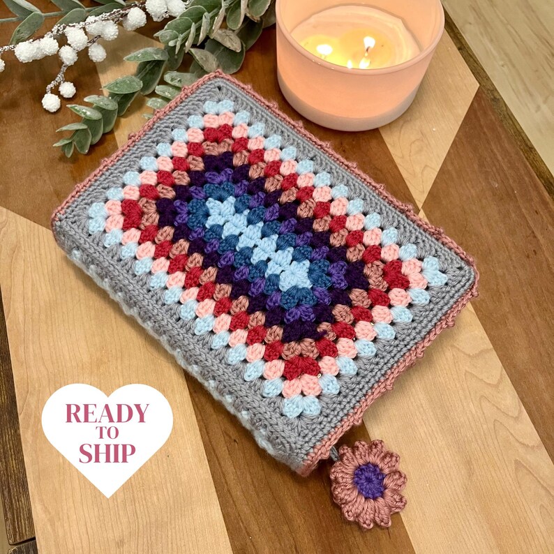 Crochet Classis Multicolor Granny Rectangle Bible Cover With Daisy ...