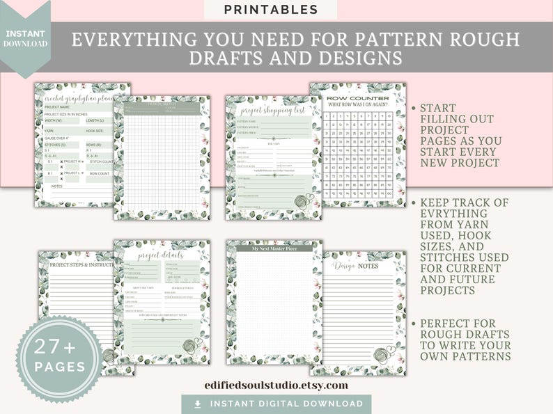 Ultimate Printable Crochet Project and Undated Daily Planner Logbook for Personal and Project ...