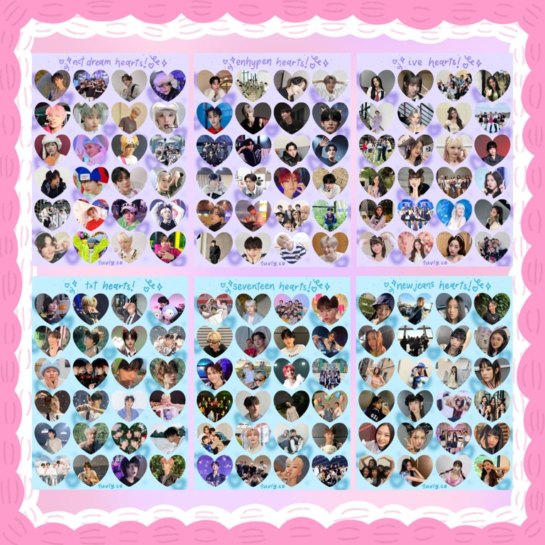 Kpop Hearts Sticker Sheet - Etsy UK