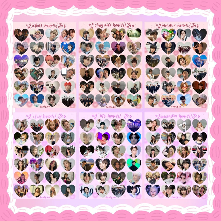 Kpop Hearts Sticker Sheet - Etsy