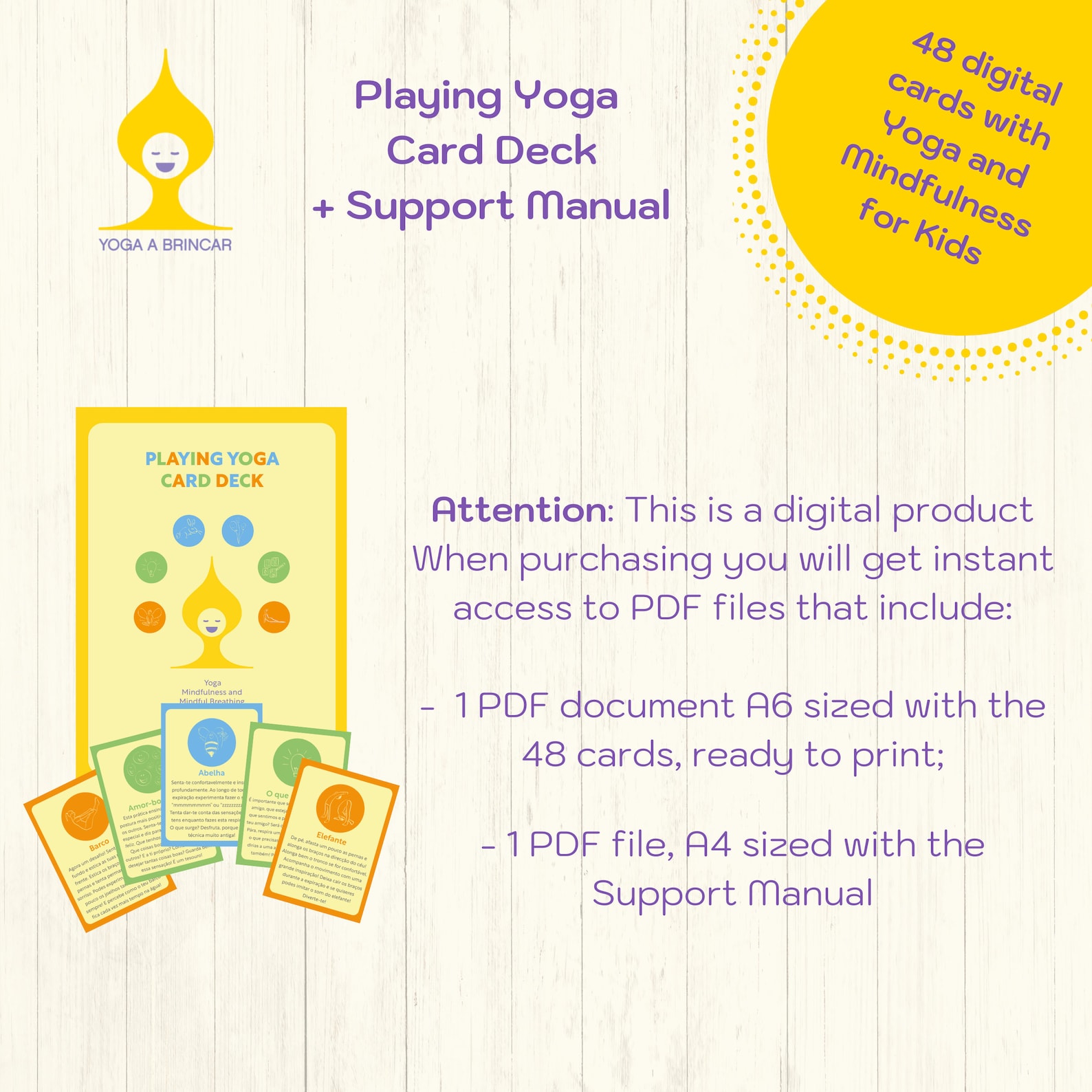 Playing Yoga Card Deck - Yoga and Mindfulness Cards for Children - Etsy
