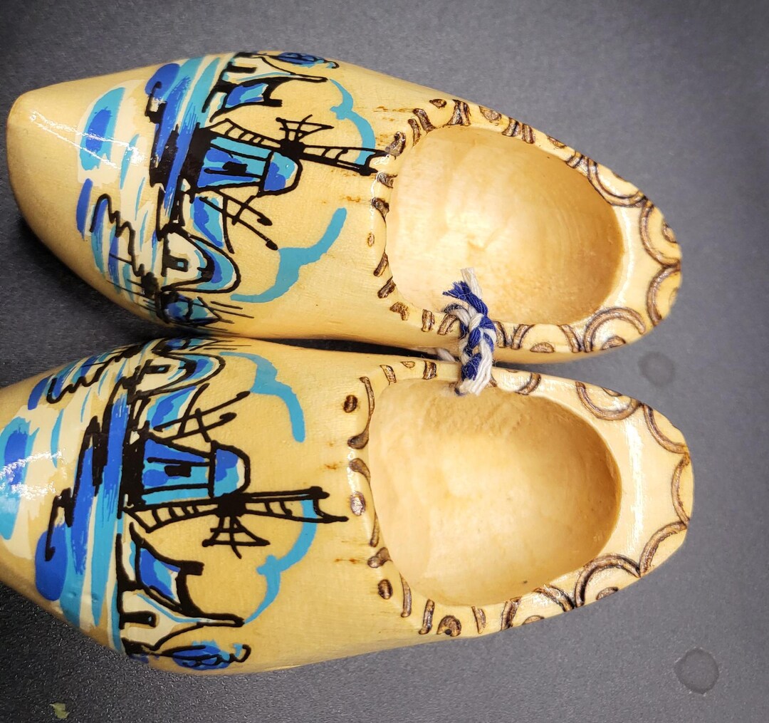 Hand Carved Dutch Clogs Windmill Pattern - Etsy