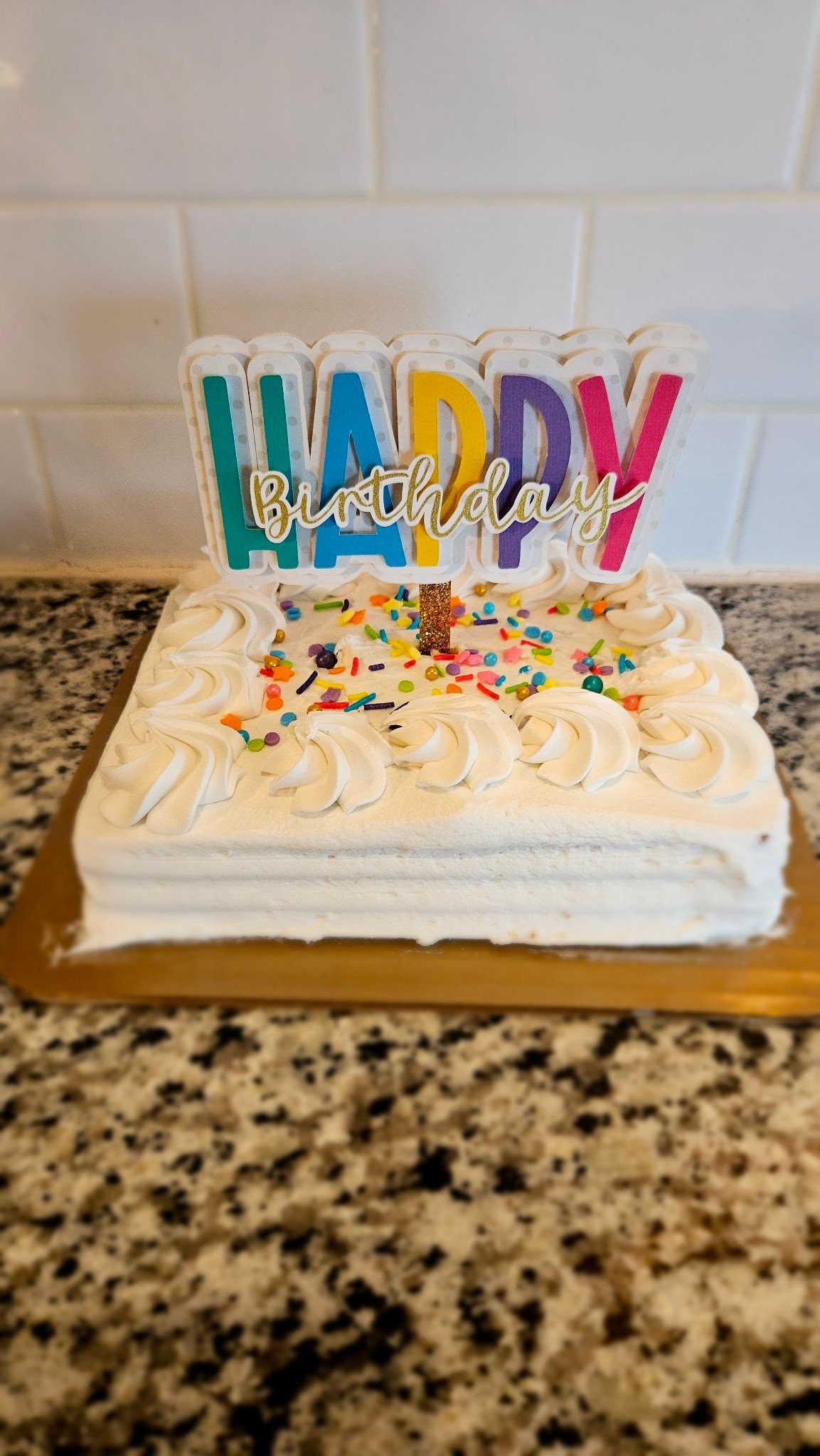 Colorful Birthday Cake Topper - Etsy