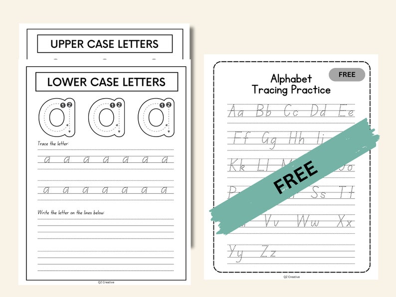 52 Alphabet Tracing Worksheets, Upper Case, Lower Case, Printable ...