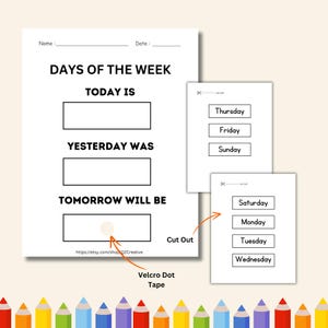 Tracing Months Preschool Worksheets, Days of the Week Printable ...