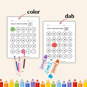Numbers 1-30, Printable Numbers Dab It Worksheets, Dot Markers ...
