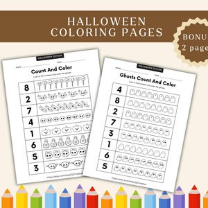 Halloween Coloring Pages for Kids, Tracing Worksheets Printable ...