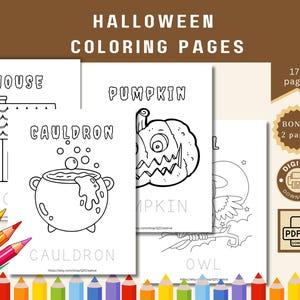 Halloween Coloring Pages for Kids, Tracing Worksheets Printable ...