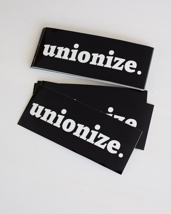 Unionize. Vinyl Black and White Sticker 5 X 2 - Etsy