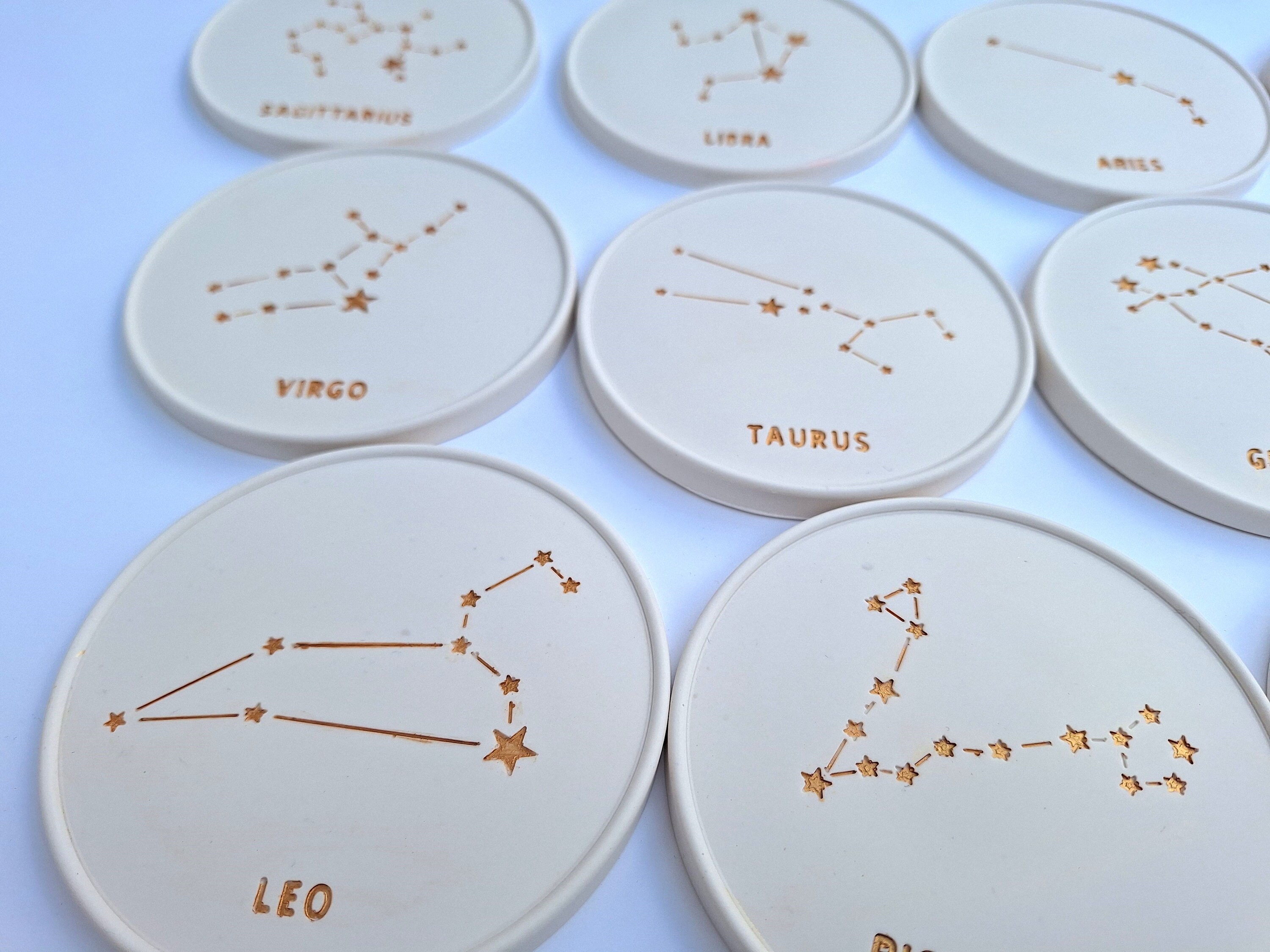 Star Sign Constellation Zodiac Gift Jesmonite Coaster Astrology Trinket ...