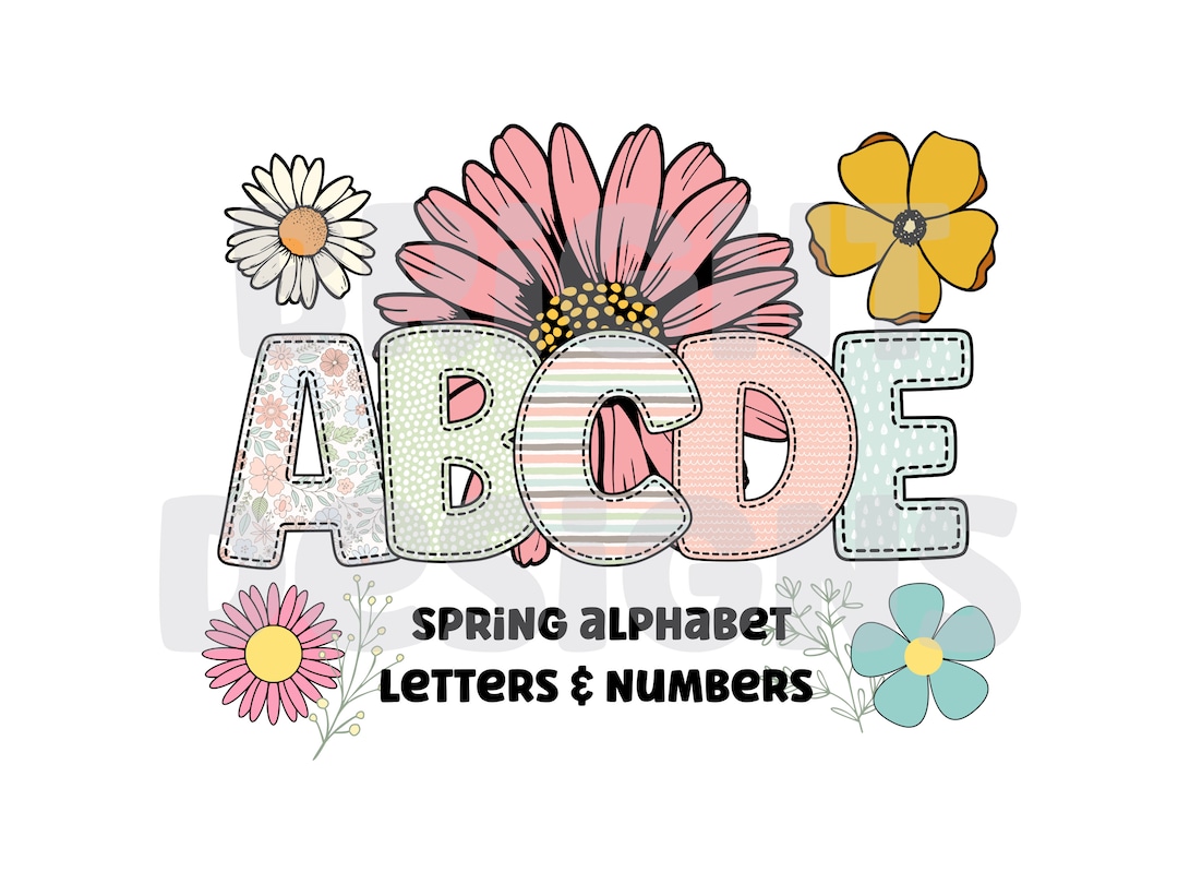 Spring Clipart Letters 300dpi Transparent Png. 5 Styles of - Etsy
