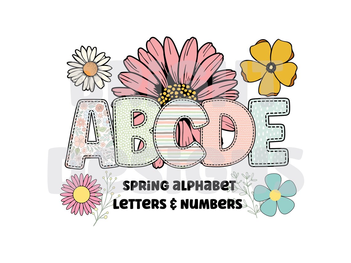 Spring Clipart Letters 300dpi Transparent Png. 5 Styles of - Etsy