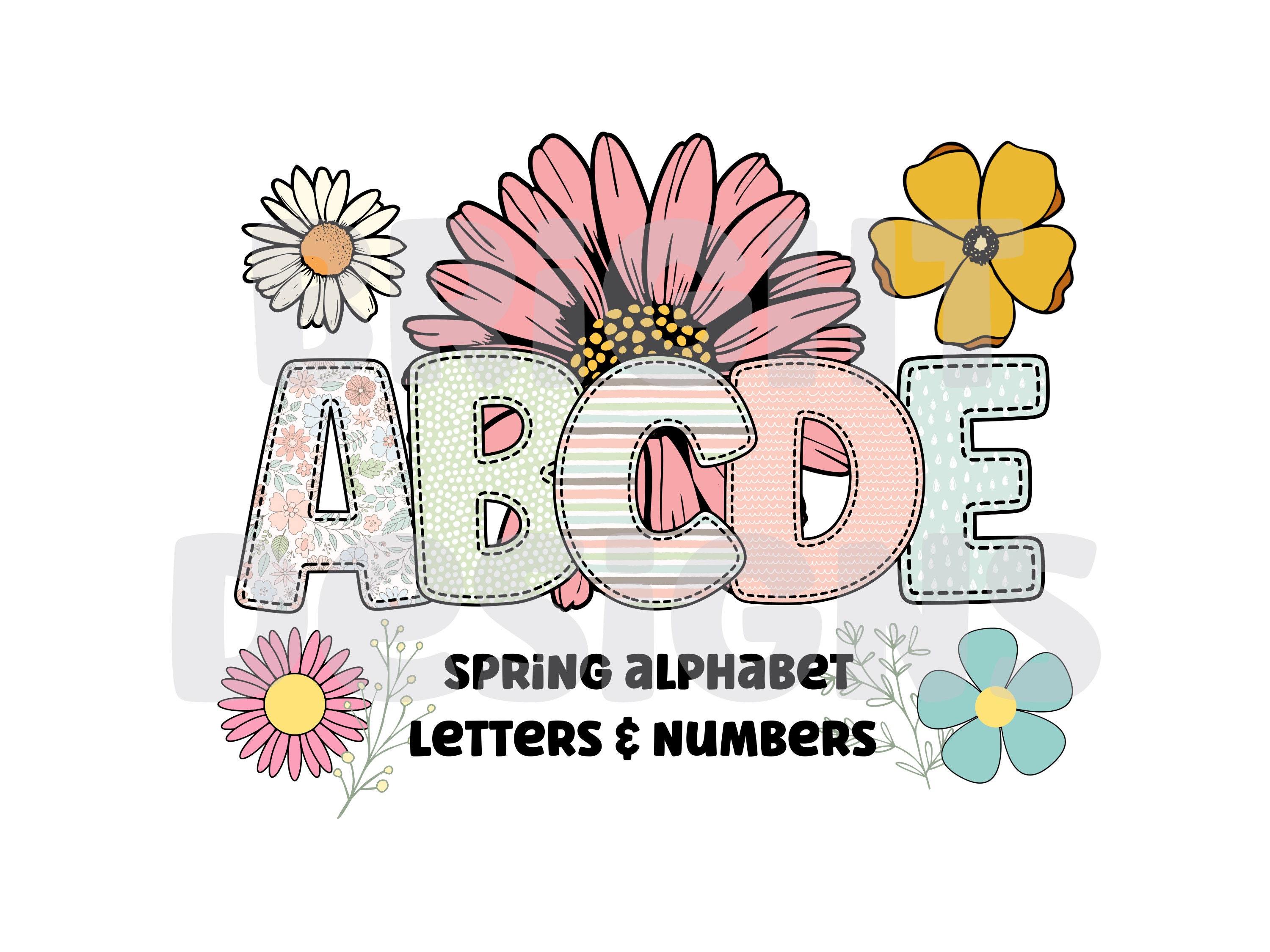 Spring Clipart Letters 300dpi Transparent Png. 5 Styles of - Etsy