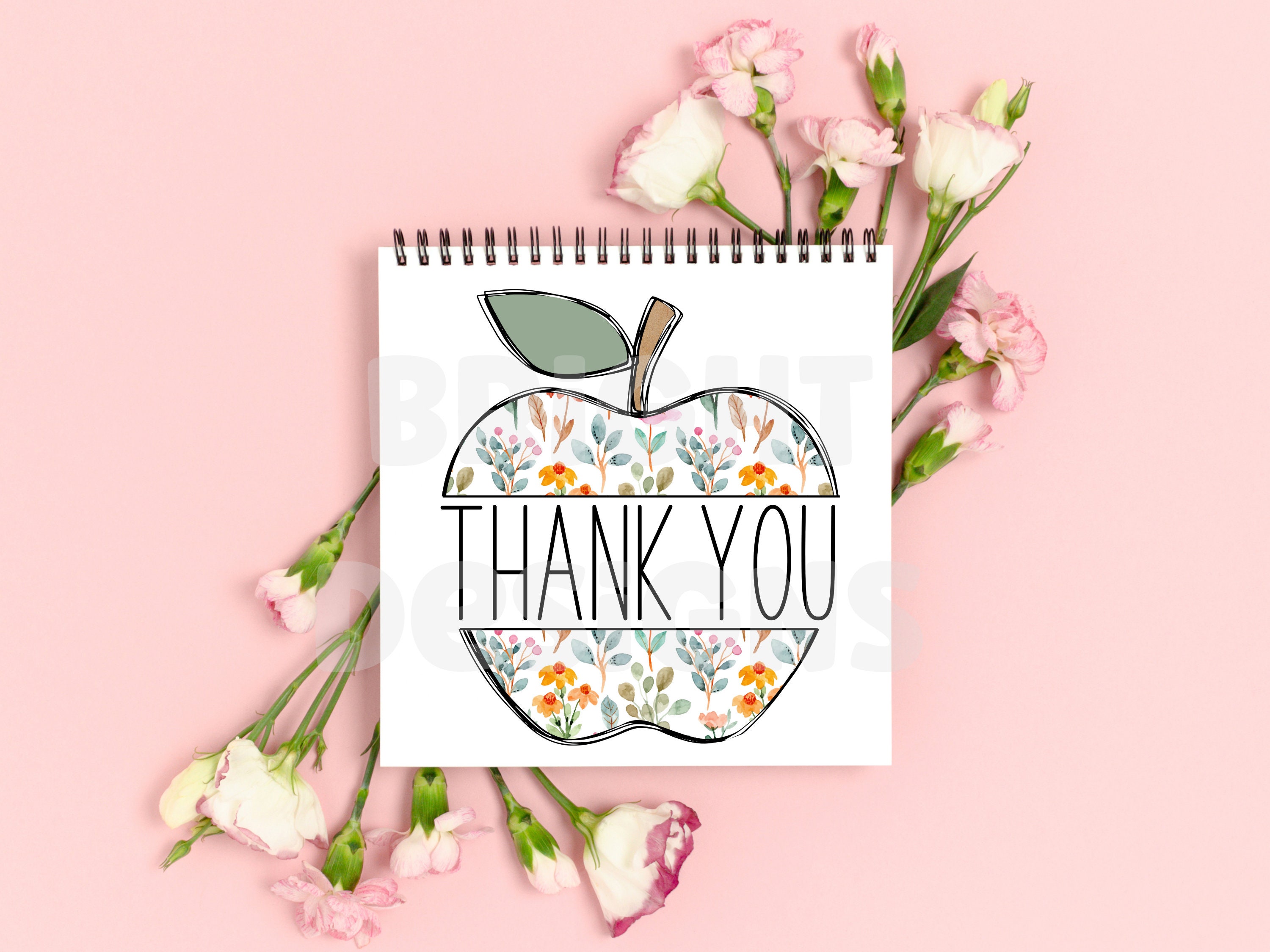 Thank You Apple Clipart Graphic 300dpi Transparent Png. - Etsy