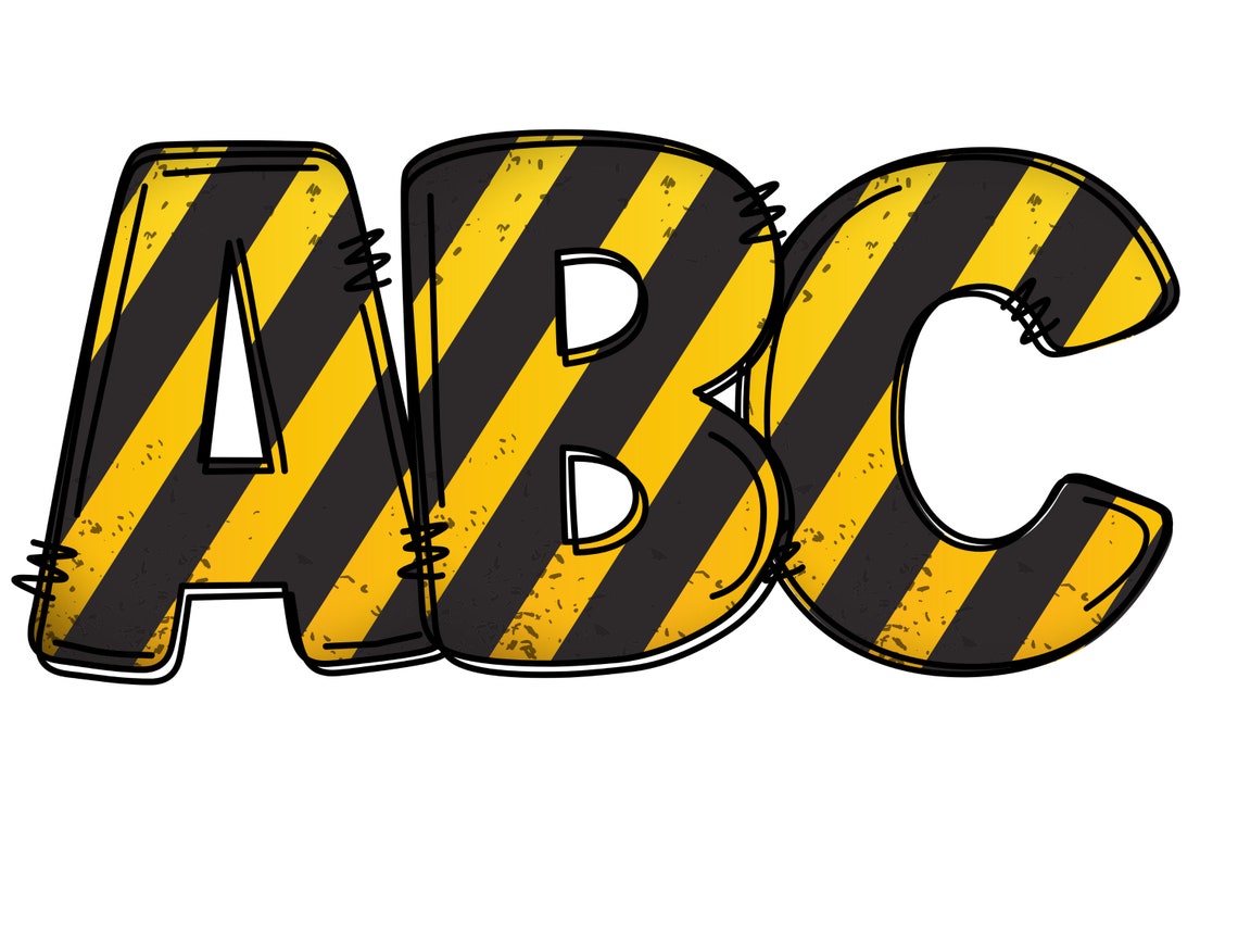 Construction Clipart Letters 300dpi Transparent Png. 5 Styles - Etsy