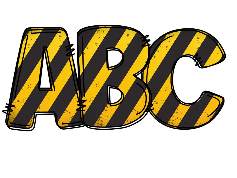 Construction Clipart Letters 300dpi Transparent Png. 5 Styles - Etsy