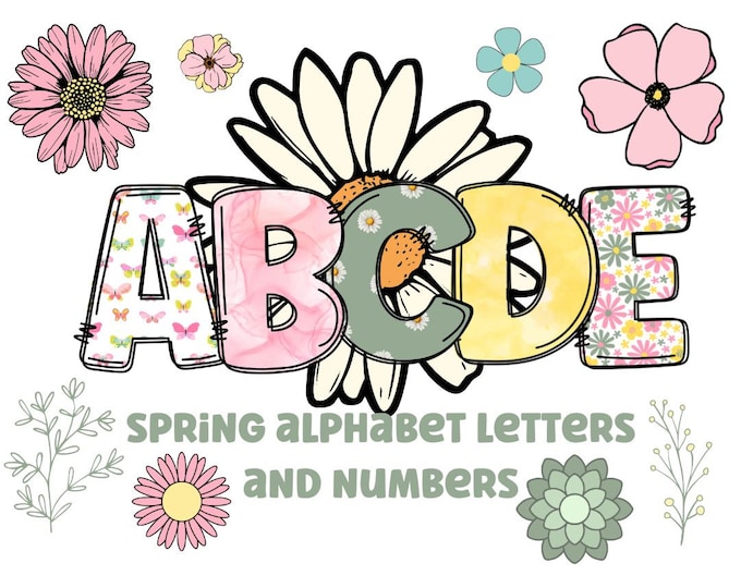 Spring Letters Clipart, Alphabet Letters Svg, Spring Letters ...