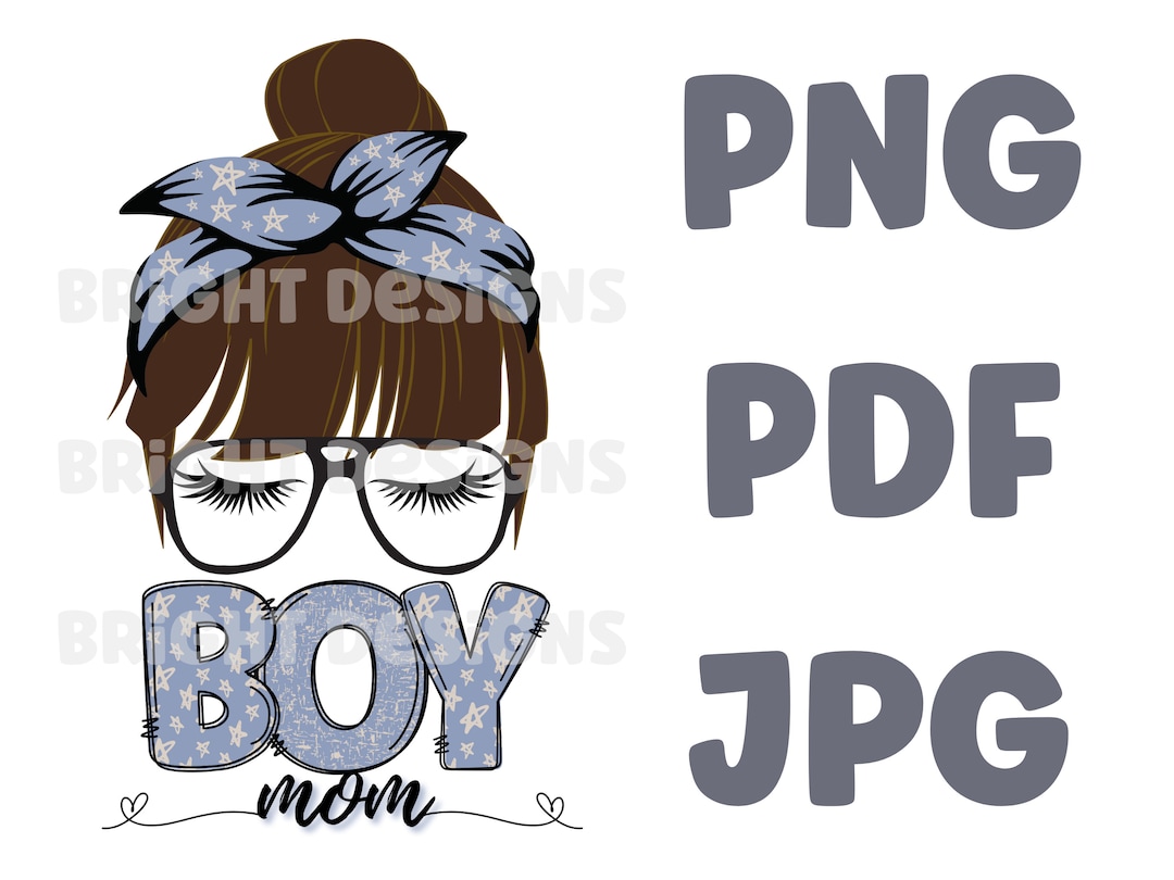 Boy Mom Clipart Graphic 300dpi Transparent Png, Pdf and Jpg - Etsy