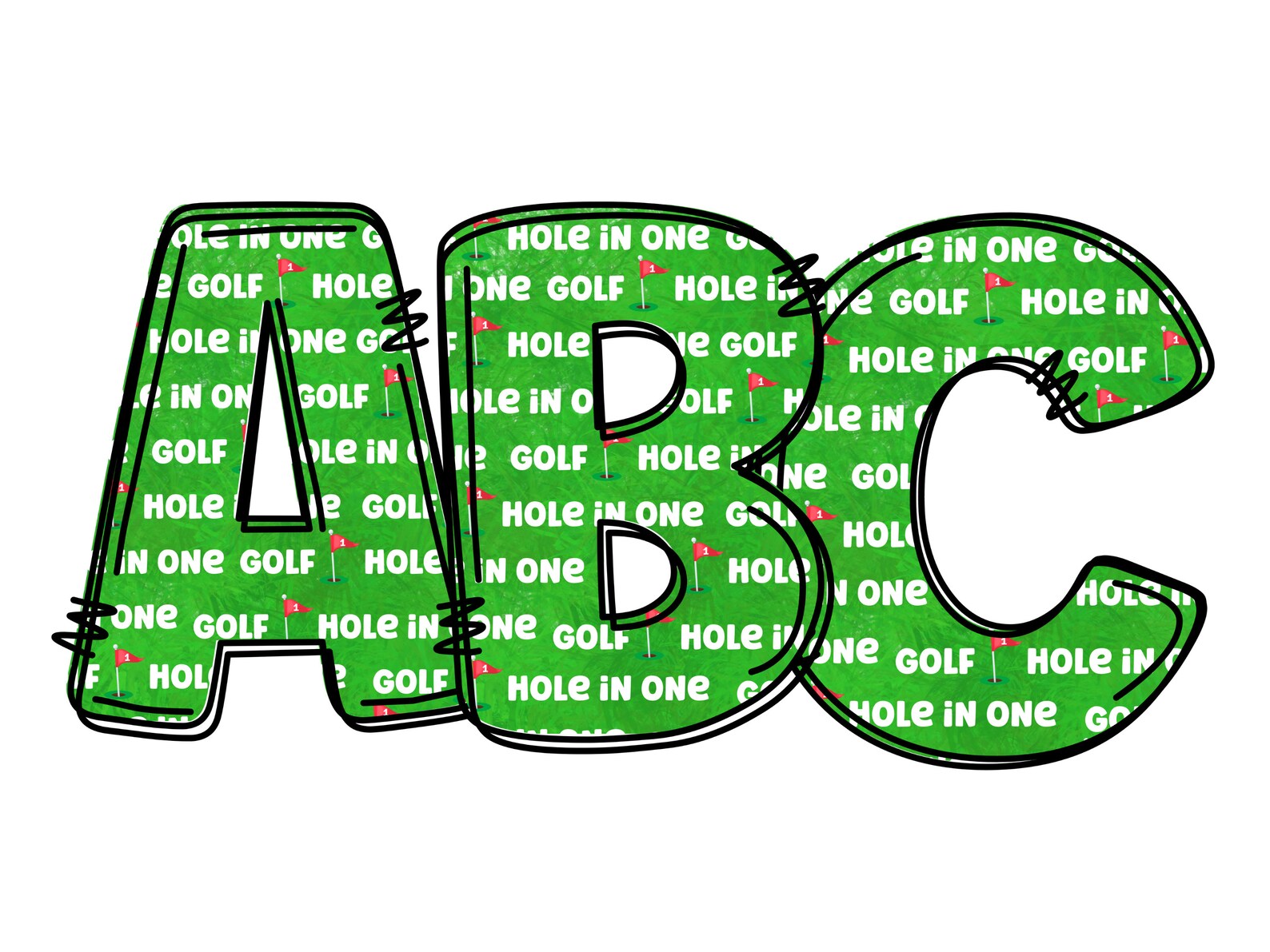Golf Clipart Letters 300dpi Transparent Png. 5 Styles of - Etsy