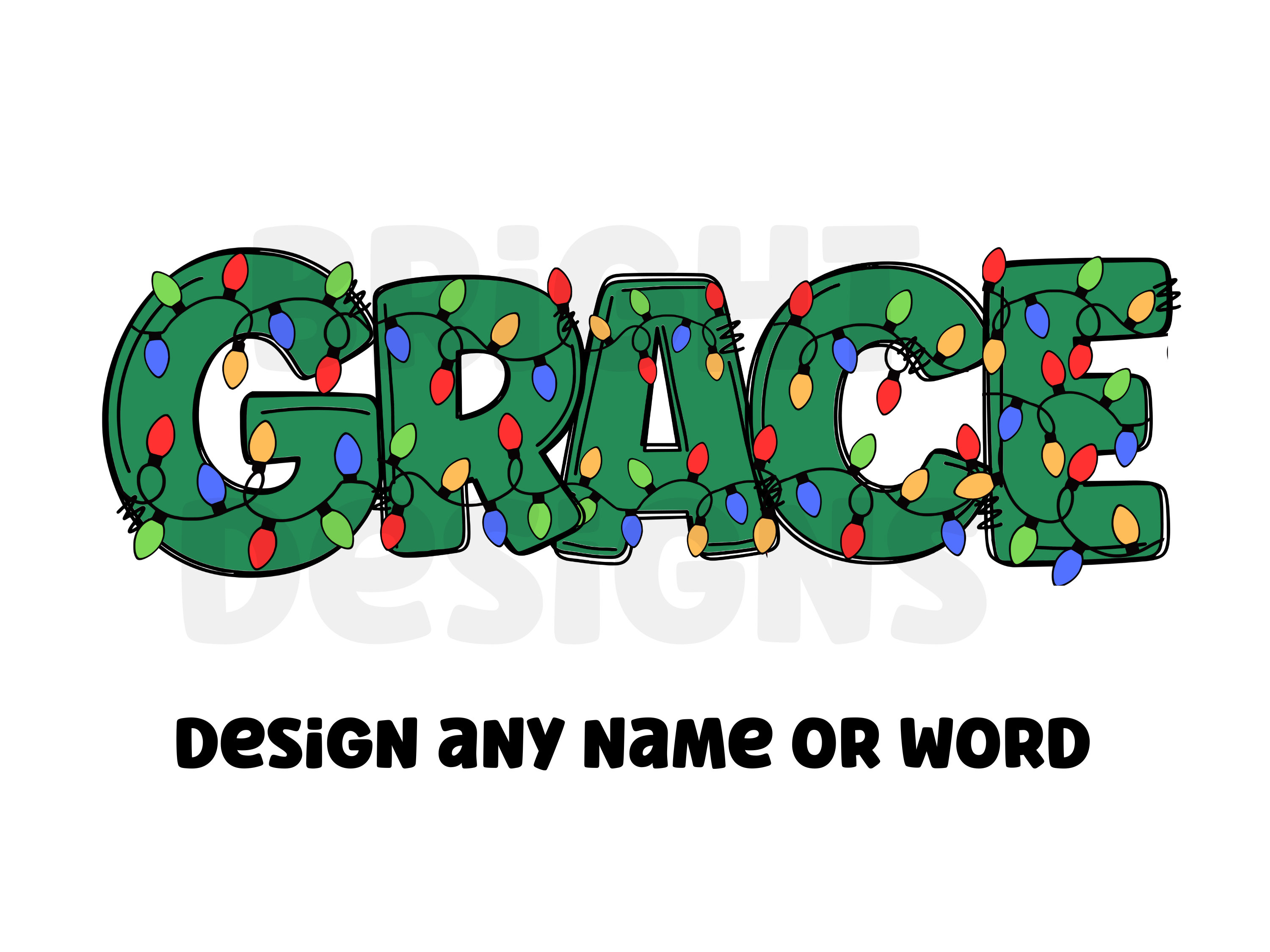 Christmas Lights Clipart Letters 300dpi Transparent Png. 1 Set - Etsy