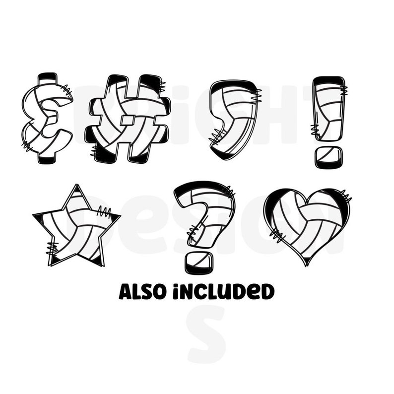 Volleyball Alphabet Png 300dpi Transparent Png. 5 Styles of Alphabet ...
