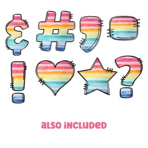 Rainbow Watercolor Alphabet Png Clipart Letters 300dpi Transparent Png ...