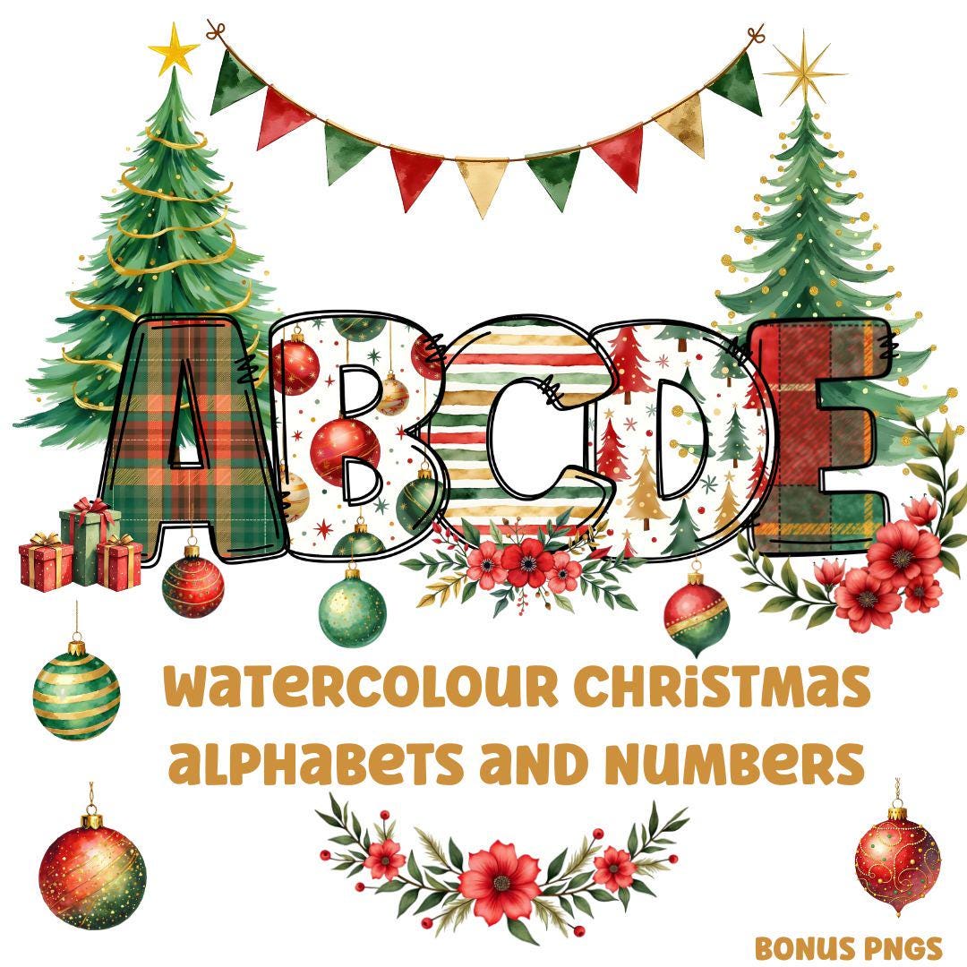Christmas Alphabet Png Clipart Letters 300dpi Transparent Png. 4 Styles ...