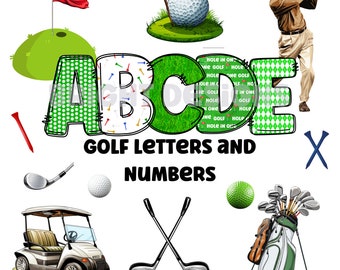 Golf Alphabet Letters PNG Bundle 67 PNG Golf Doodle Alphabets and ...