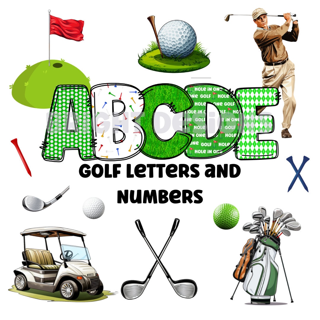 Golf Clipart Letters 300dpi Transparent Png. 5 Styles of Alphabet ...