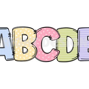 Pastel Clipart Letters 300dpi Transparent Png. 5 Styles of - Etsy
