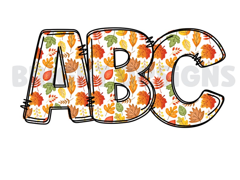 Fall Autumn Clipart Letters 300dpi Transparent Png. 5 Styles - Etsy
