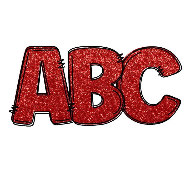 Christmas Glitter Clipart Letters 300dpi Transparent Png. 6 - Etsy Canada