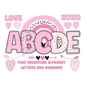 Pink Valentine Clipart Letters 300dpi Transparent Png. 5 Styles of ...