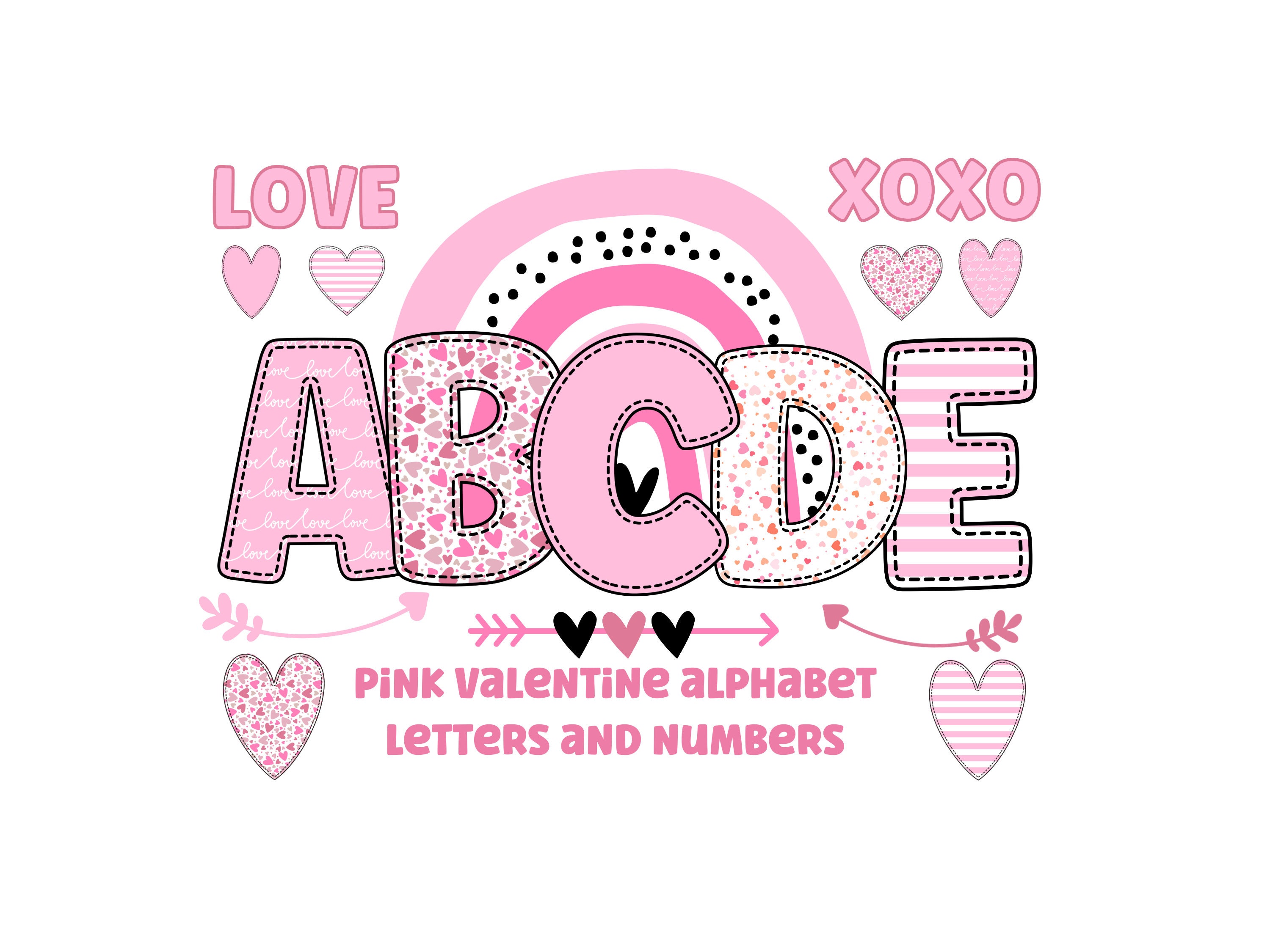 Pink Valentine Clipart Letters 300dpi Transparent Png. 5 Styles of ...