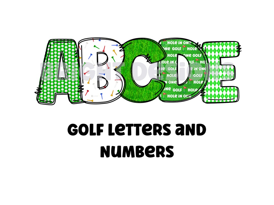 Golf Clipart Letters 300dpi Transparent Png. 5 Styles of - Etsy