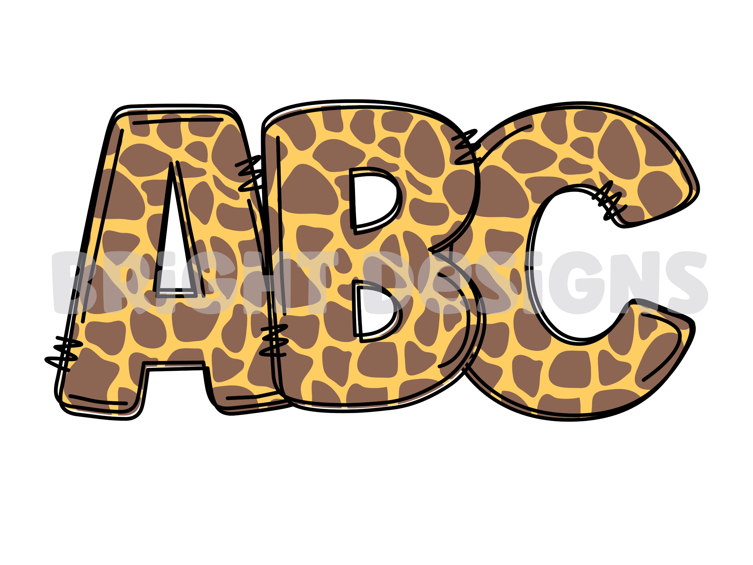 Animal Print Clipart Letters 300dpi Transparent Png. 5 Styles - Etsy