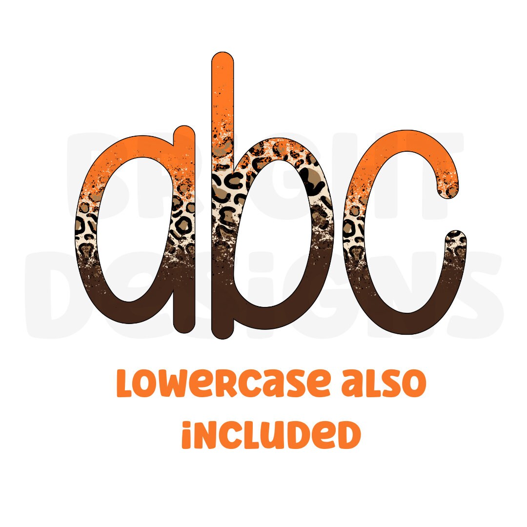 Fall Animal Print Skinny Alphabet Png Clipart Letters 300dpi - Etsy